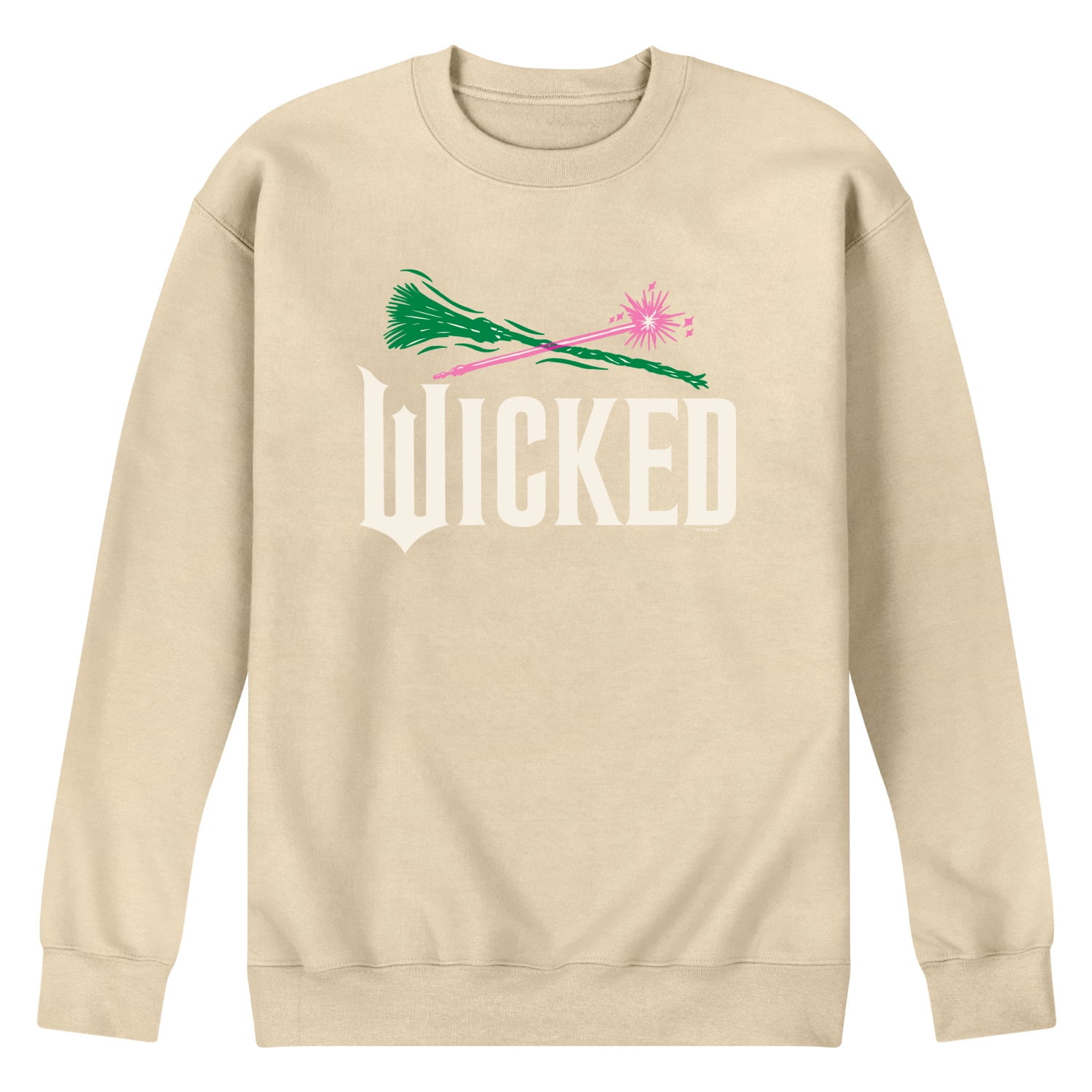 Wicked: Part 2 - Wand And Broomstick Logo - Men's Long Sleeve Crew ...