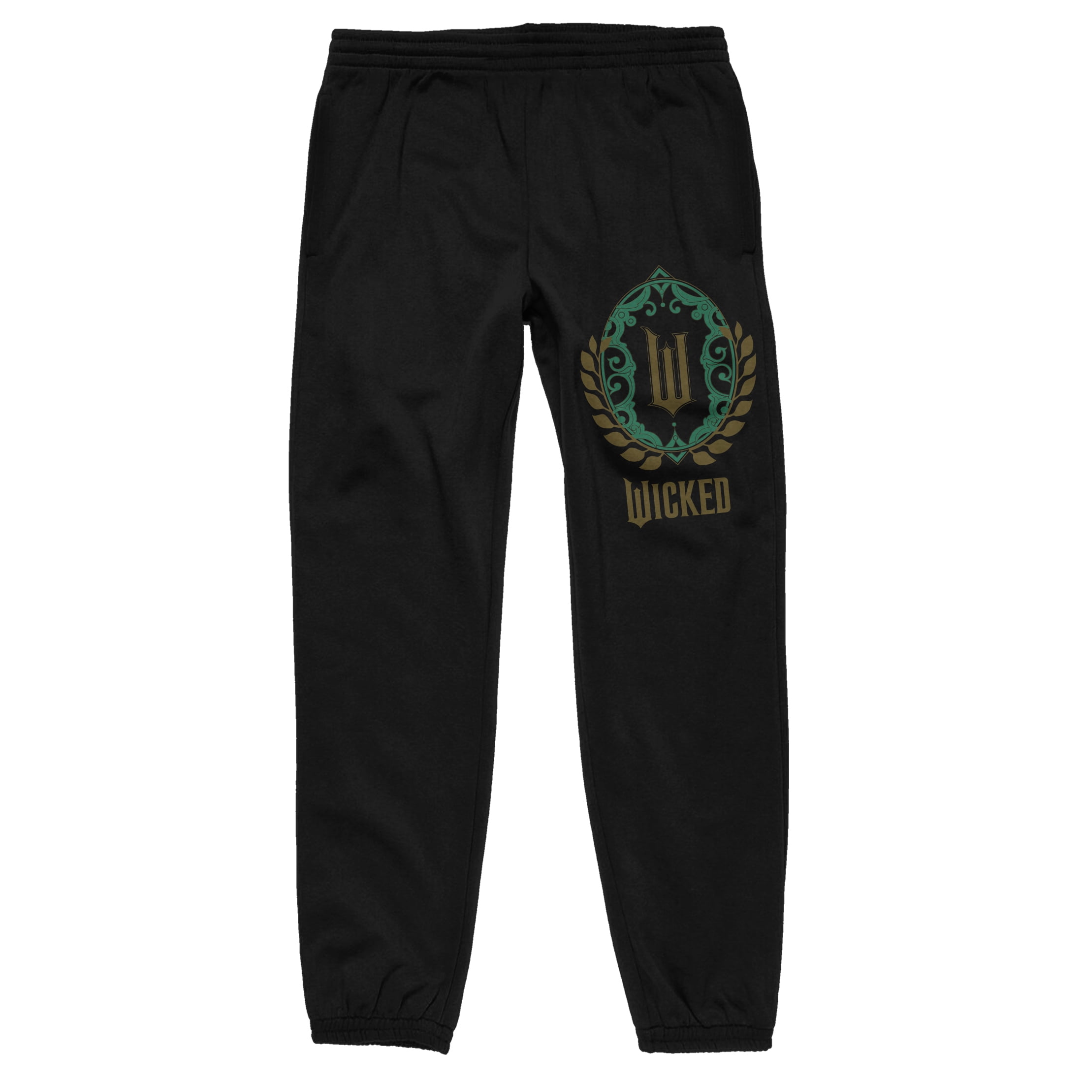 Wicked Part I W Filigree Emblem Adult Black Jogger Pants-Small ...