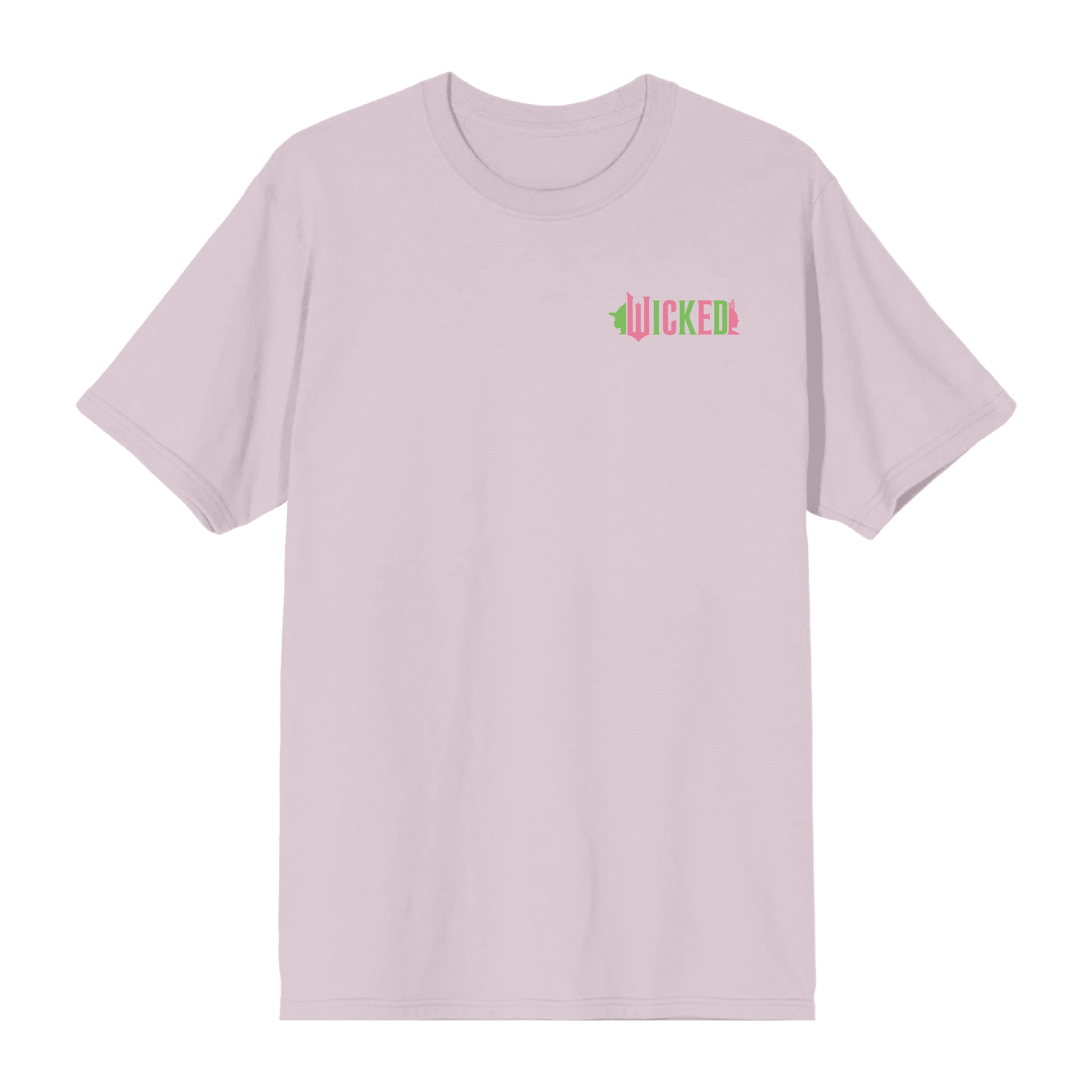 Wicked Part One Elphaba & Glinda Graphic Women's Pink Crew Neck Short ...