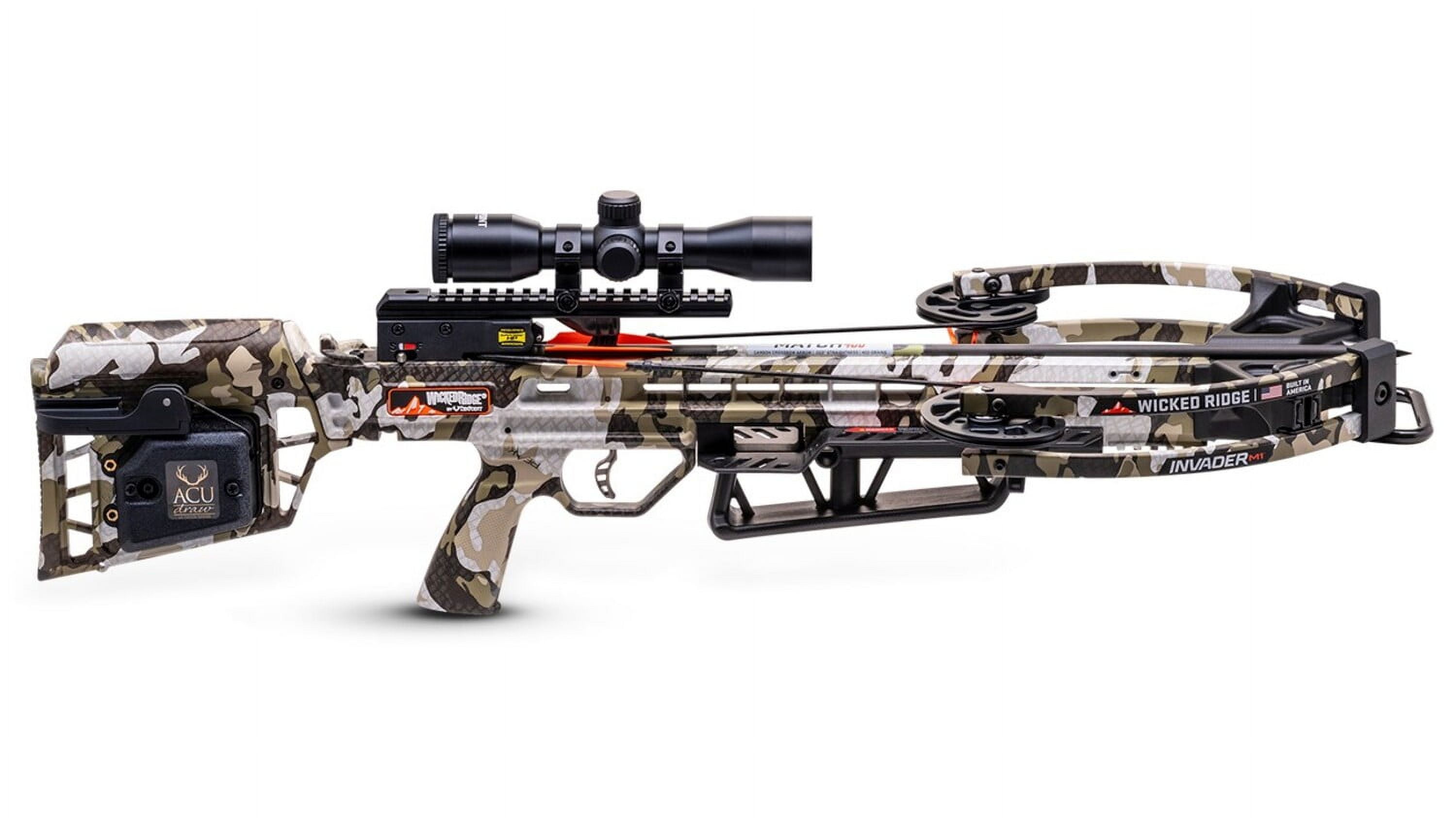 TenPoint Wicked Ridge Invader M1 Crossbow, 390 FPS Velocity, Multi-Line Scope, 3 Arrow Quiver ...