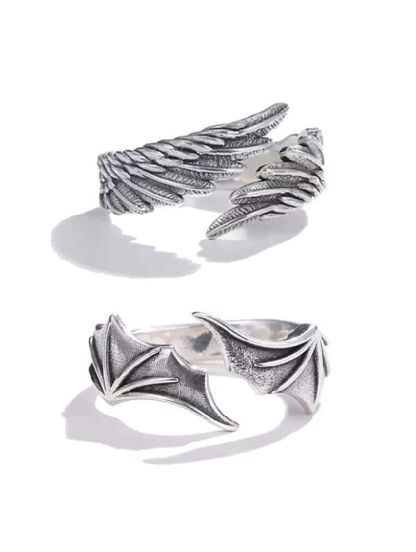 Wicked Silk Goth Angel and Devil, Demon Wing Rings 2pcs Set - Walmart.com