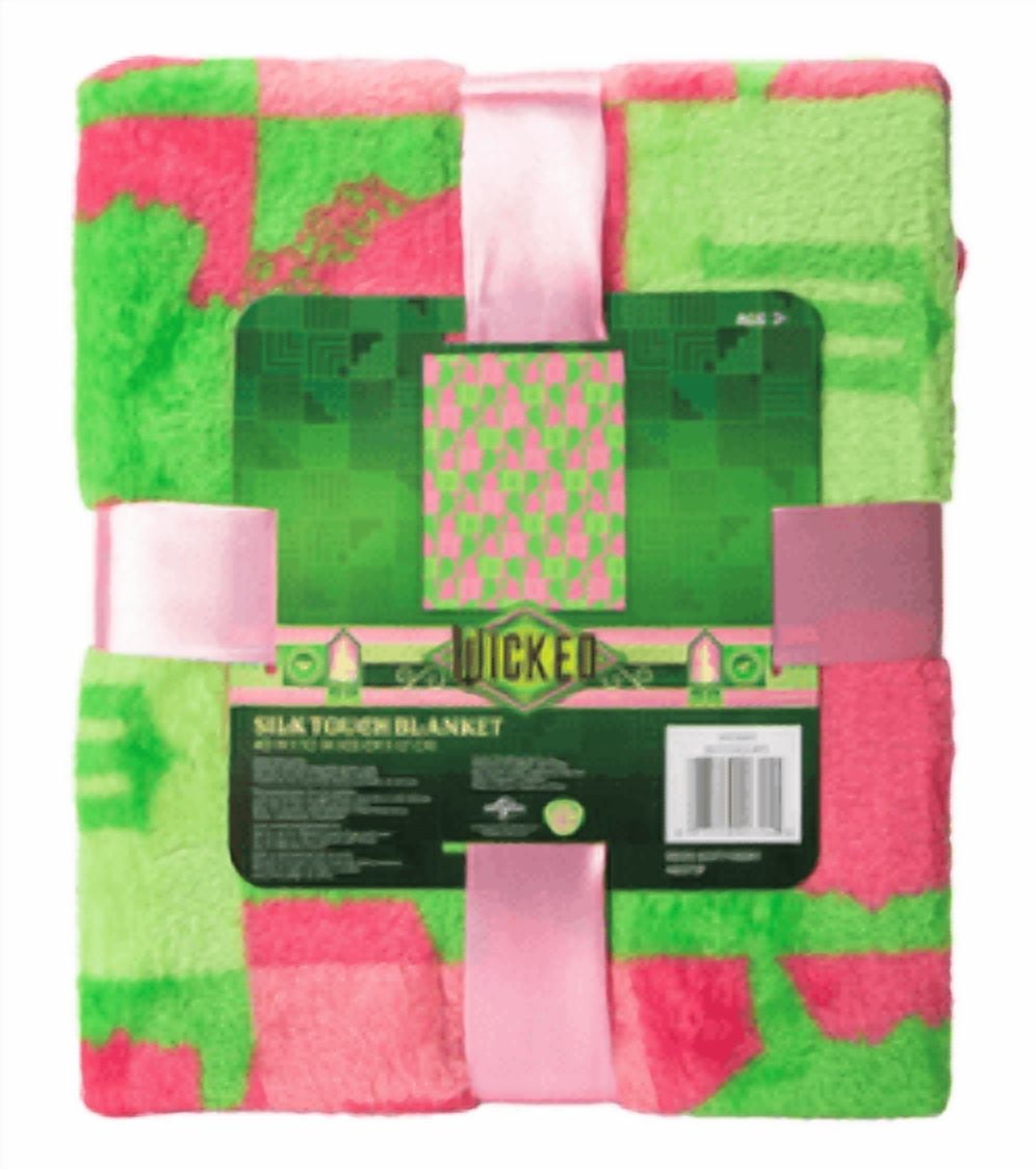 Wicked Silk Touch Travel Throw Blanket Pink/ Green - Walmart.com