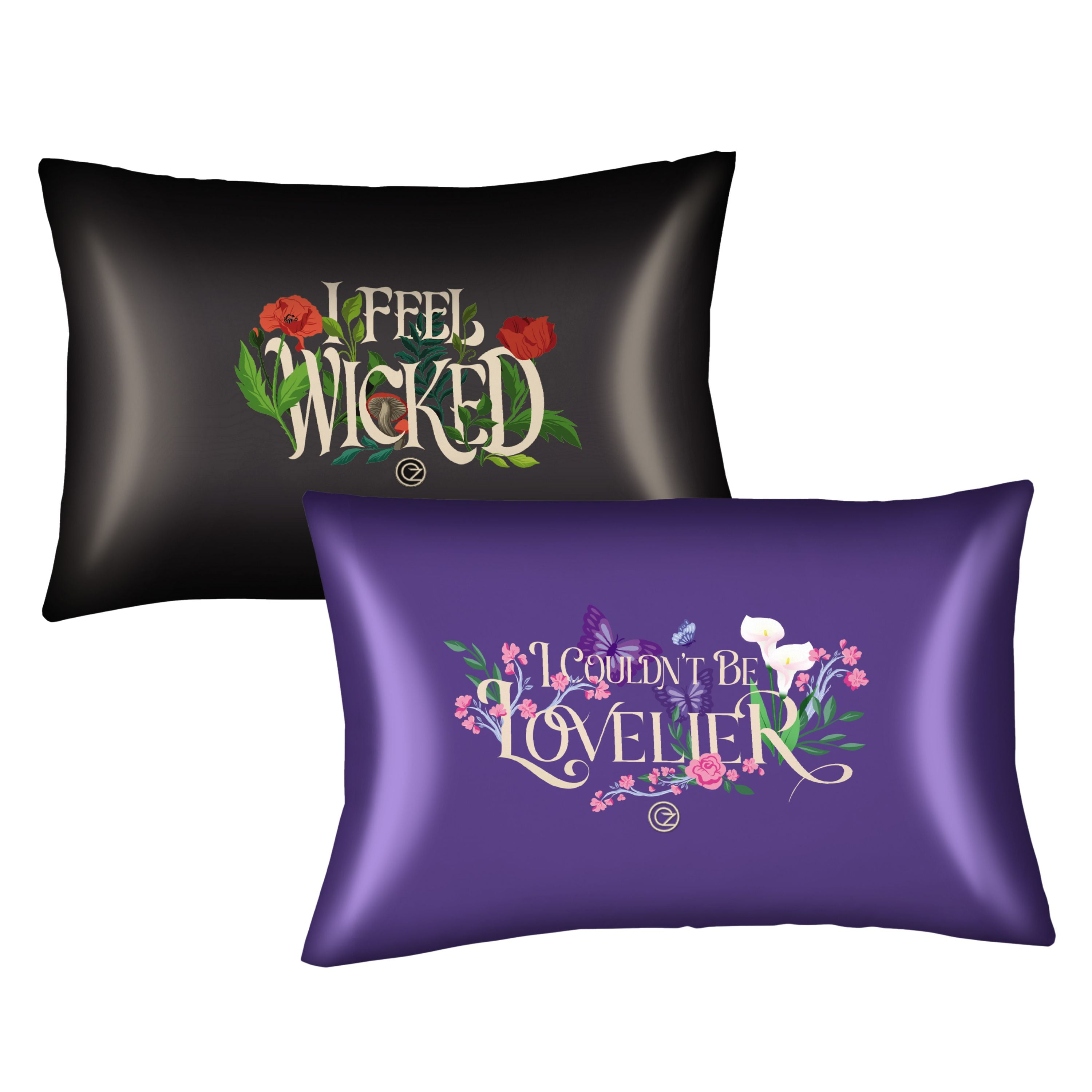 Wicked Purple Black Reversible Silky Satin Pillowcase, Standard Size, 2 ...