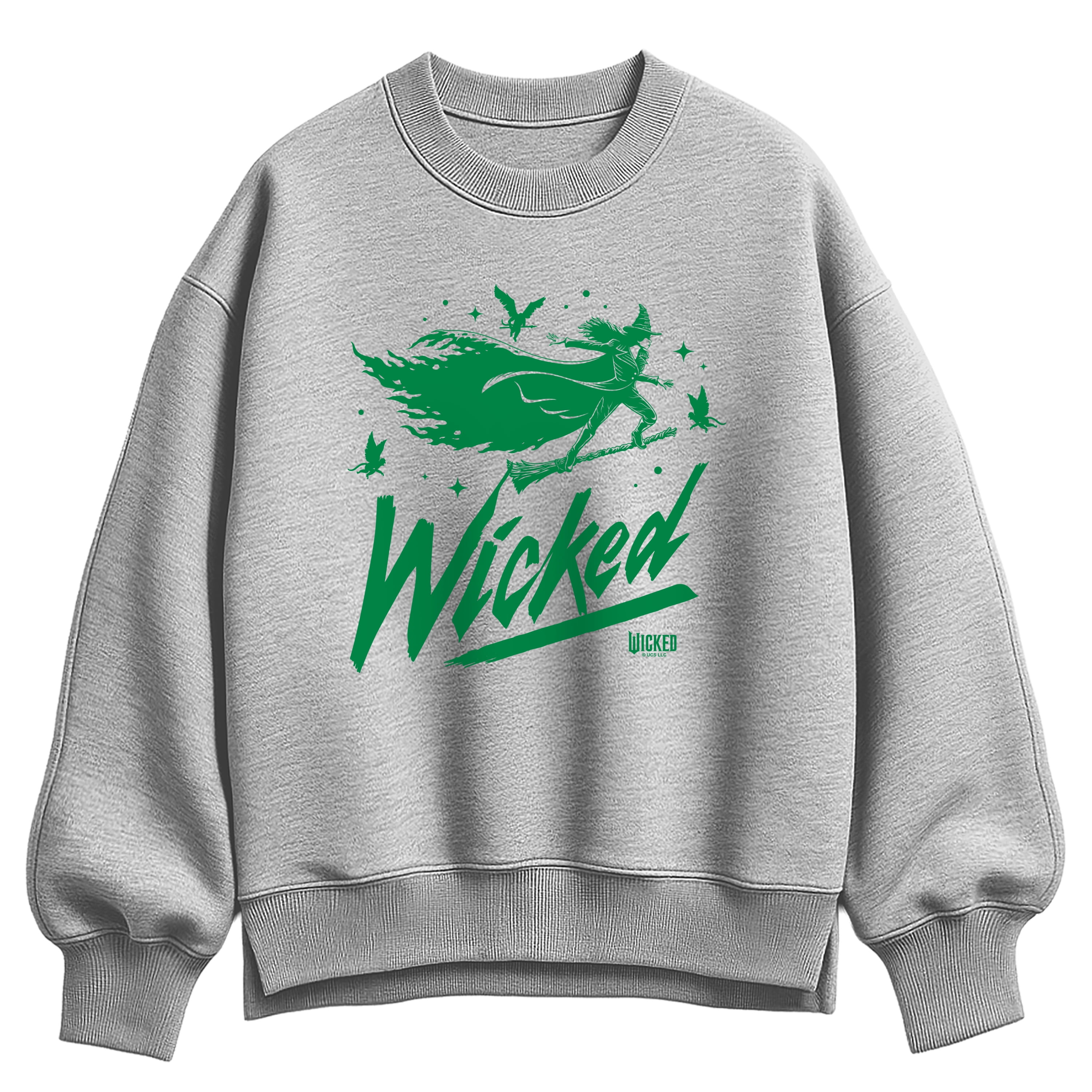 Wicked - Sketch Elphaba - Women's Oversized Fleece Crew Sweatshirt ...