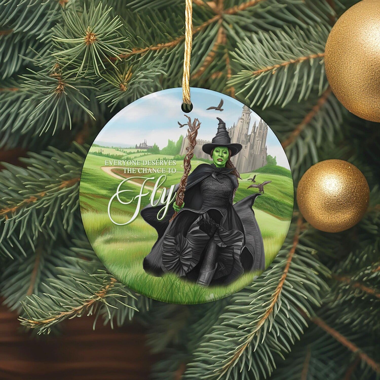 Wicked Snow Globe Ornament, Glinda & Elphaba Christmas Decor, Magical ...