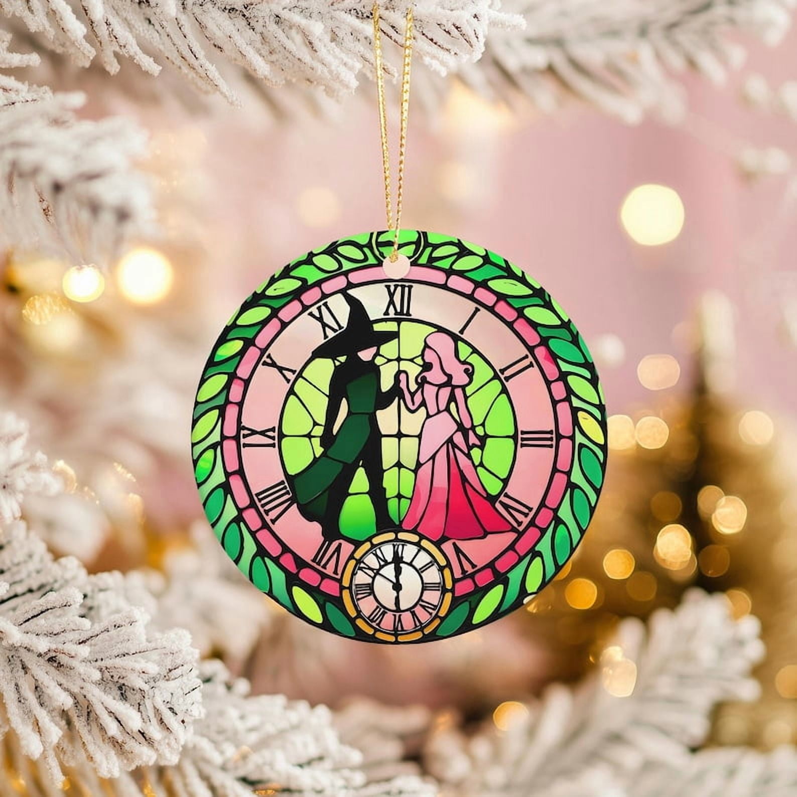 Wicked Stained Glass Clock Ornament – Broadway Fan Christmas Tree Gift ...