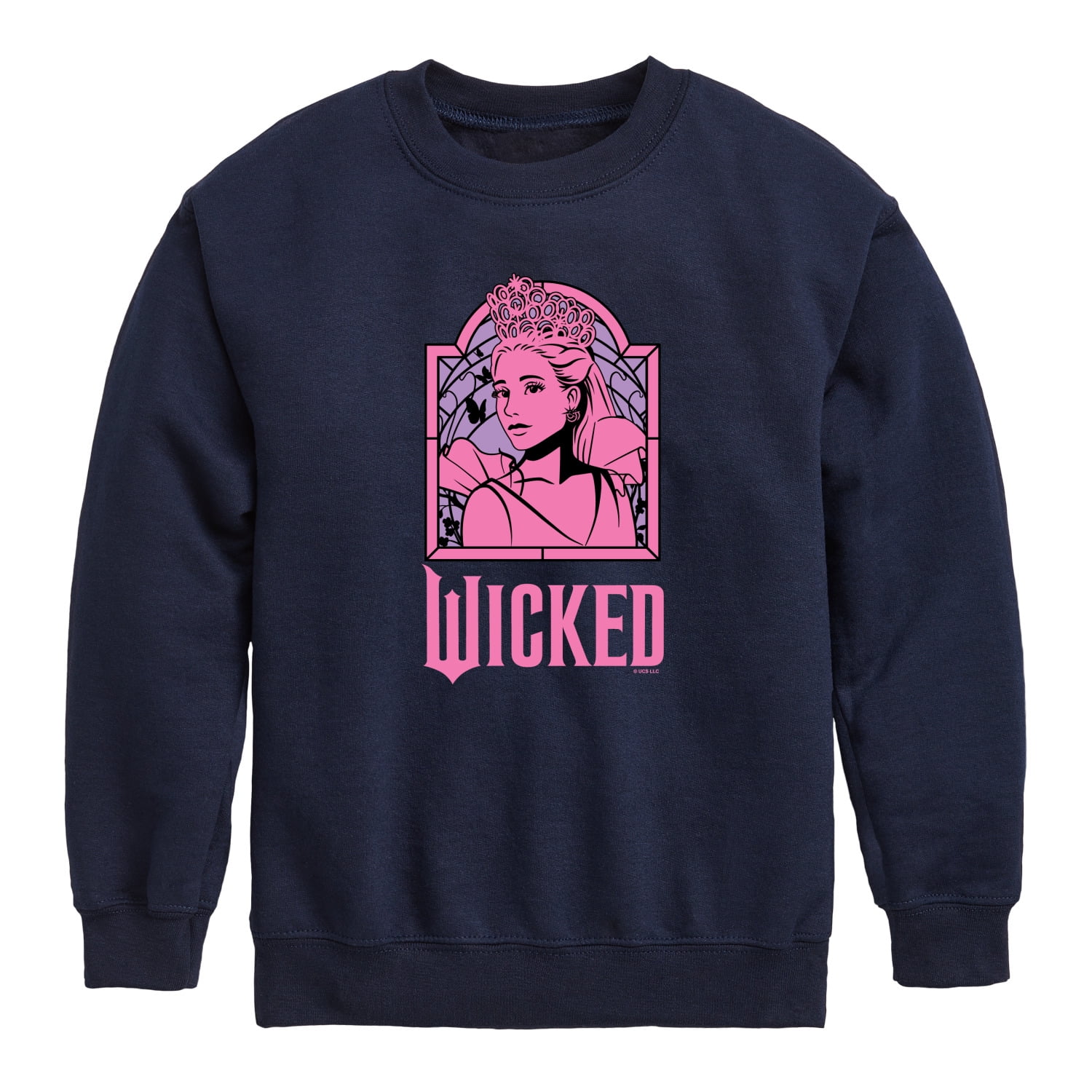 Wicked - Stained Glass Glinda - Youth Crew Fleece Sweatshirt - Walmart.com