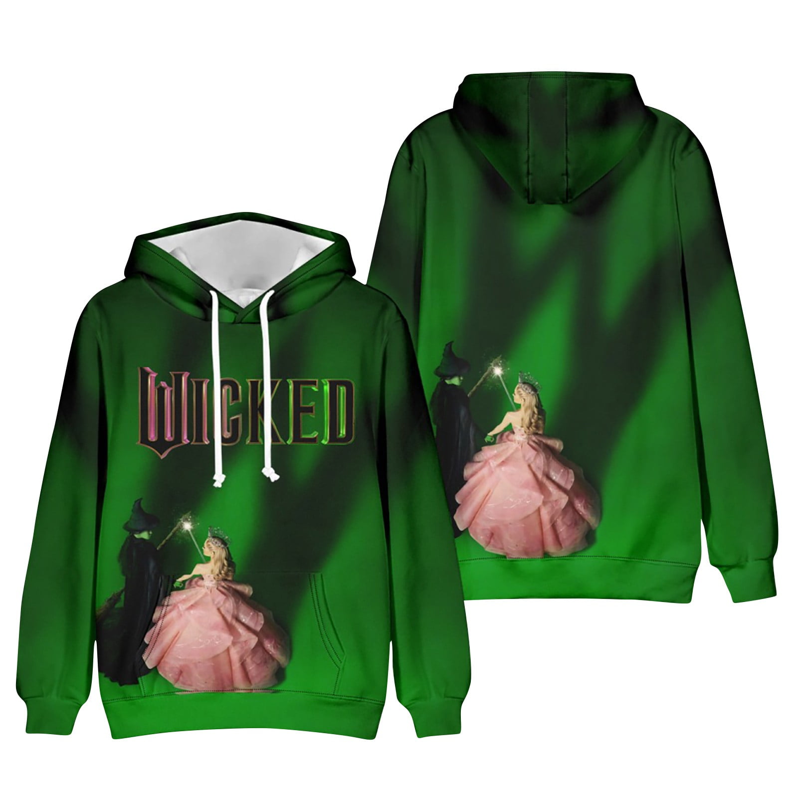Wicked Print Women's Pink Fairy Tale Princess Hoodie Cozy Long Sleeve ...