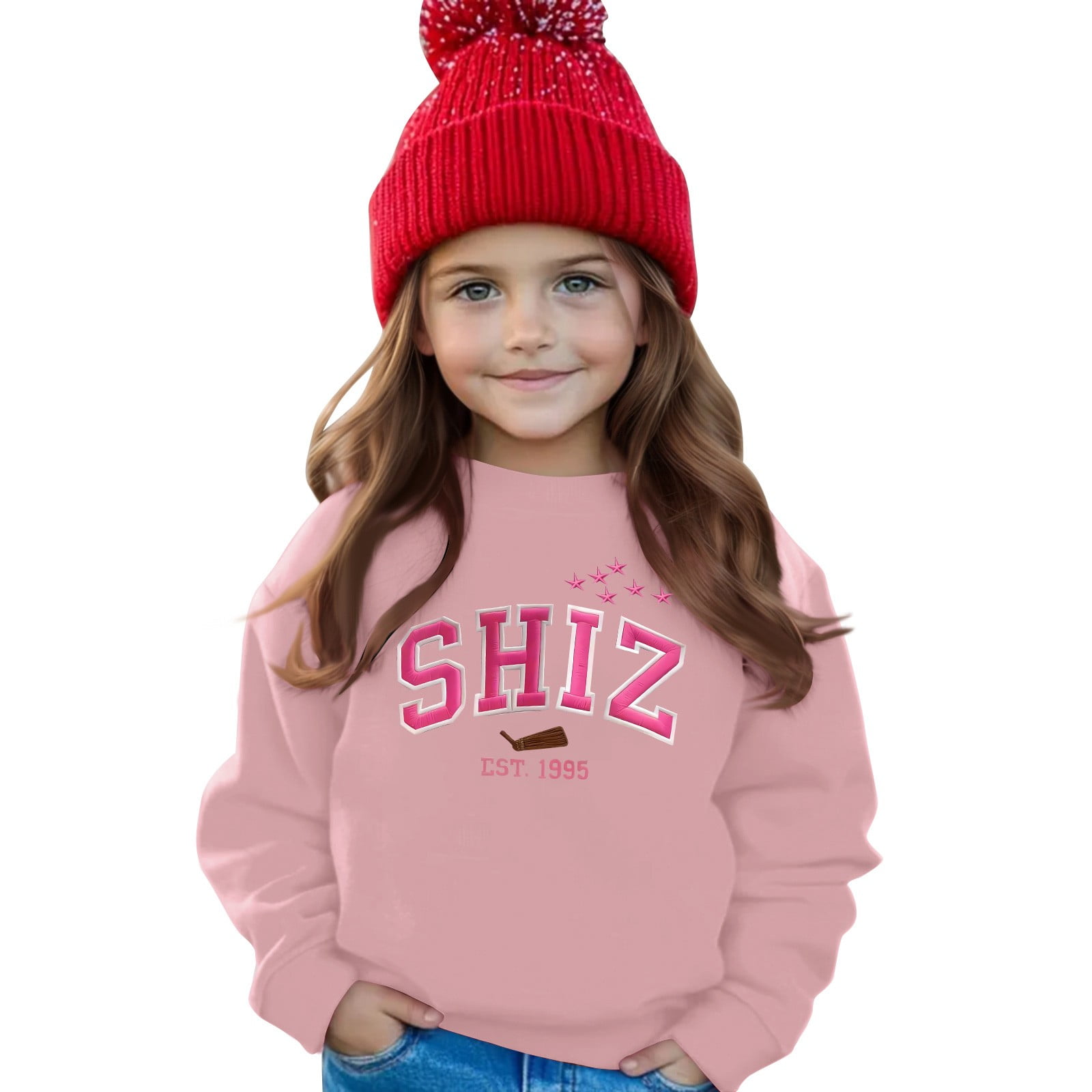 Wicked Sweatshirts For Girls,Kids' Cozy Pink Sweatshirt with Fun Wicked ...