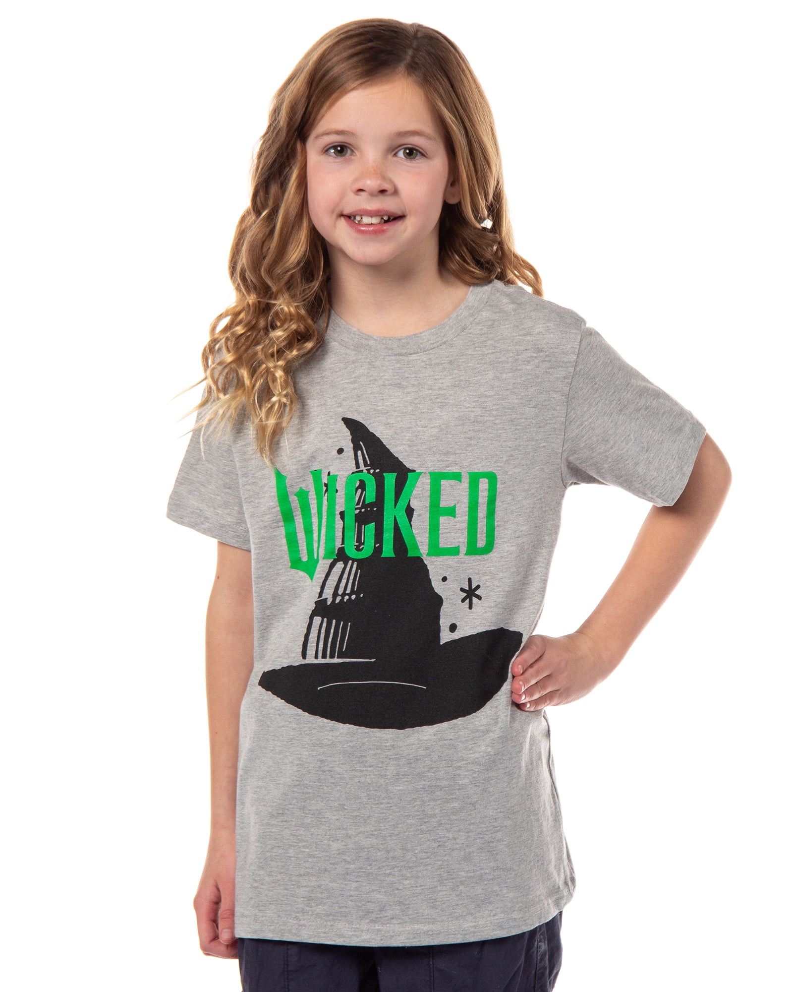 Wicked Girls' Elphaba Hat Logo Design Kids Short Sleeve Crewneck T ...