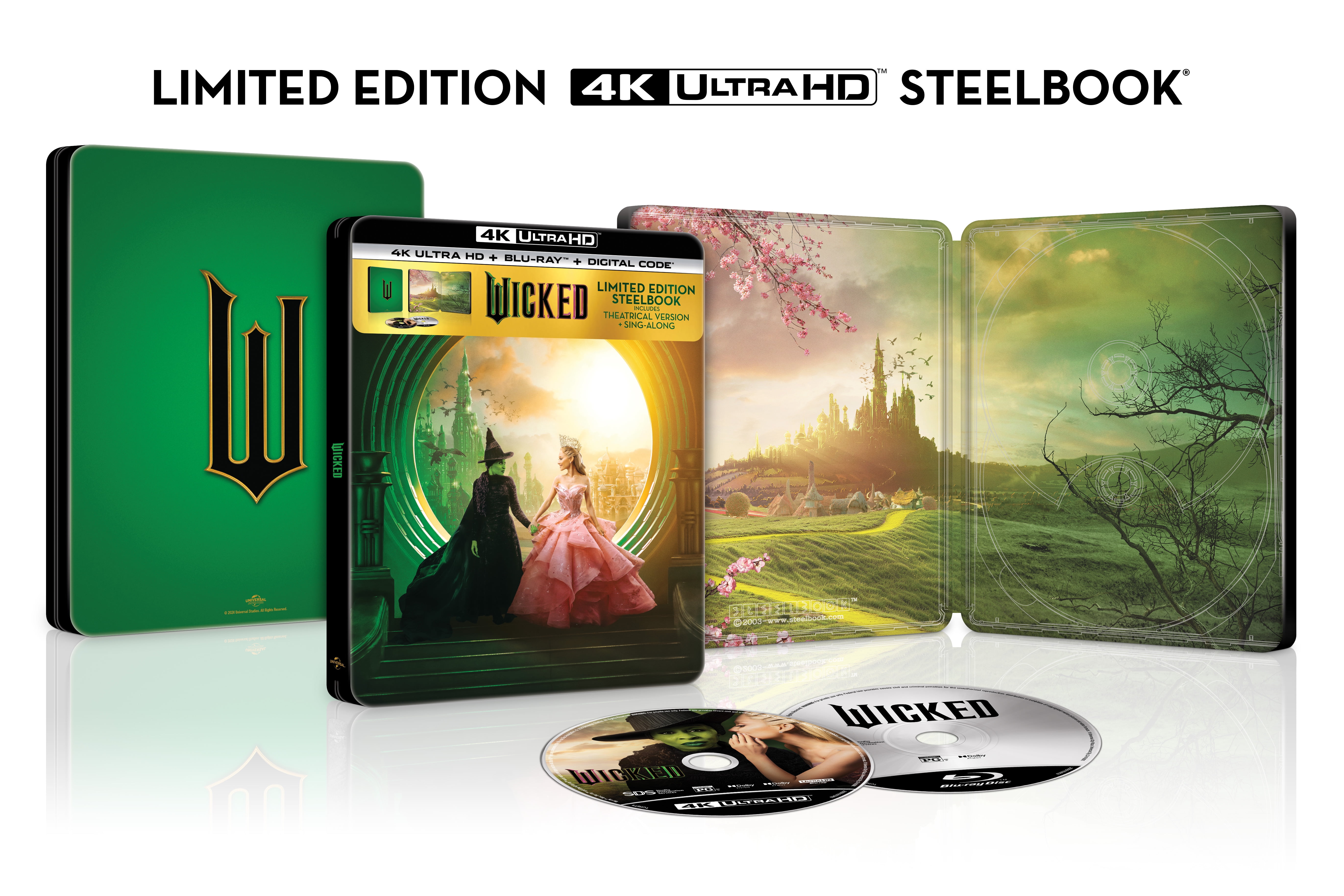 Wicked (Walmart Exclusive) (Steelbook) (4K Ultra HD + Blu-ray + Digital Copy), Musical ...