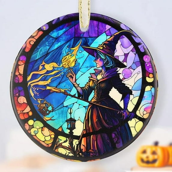 Wicked Witch Stained Glass Ornament – Broadway Tree Decor - Walmart.com