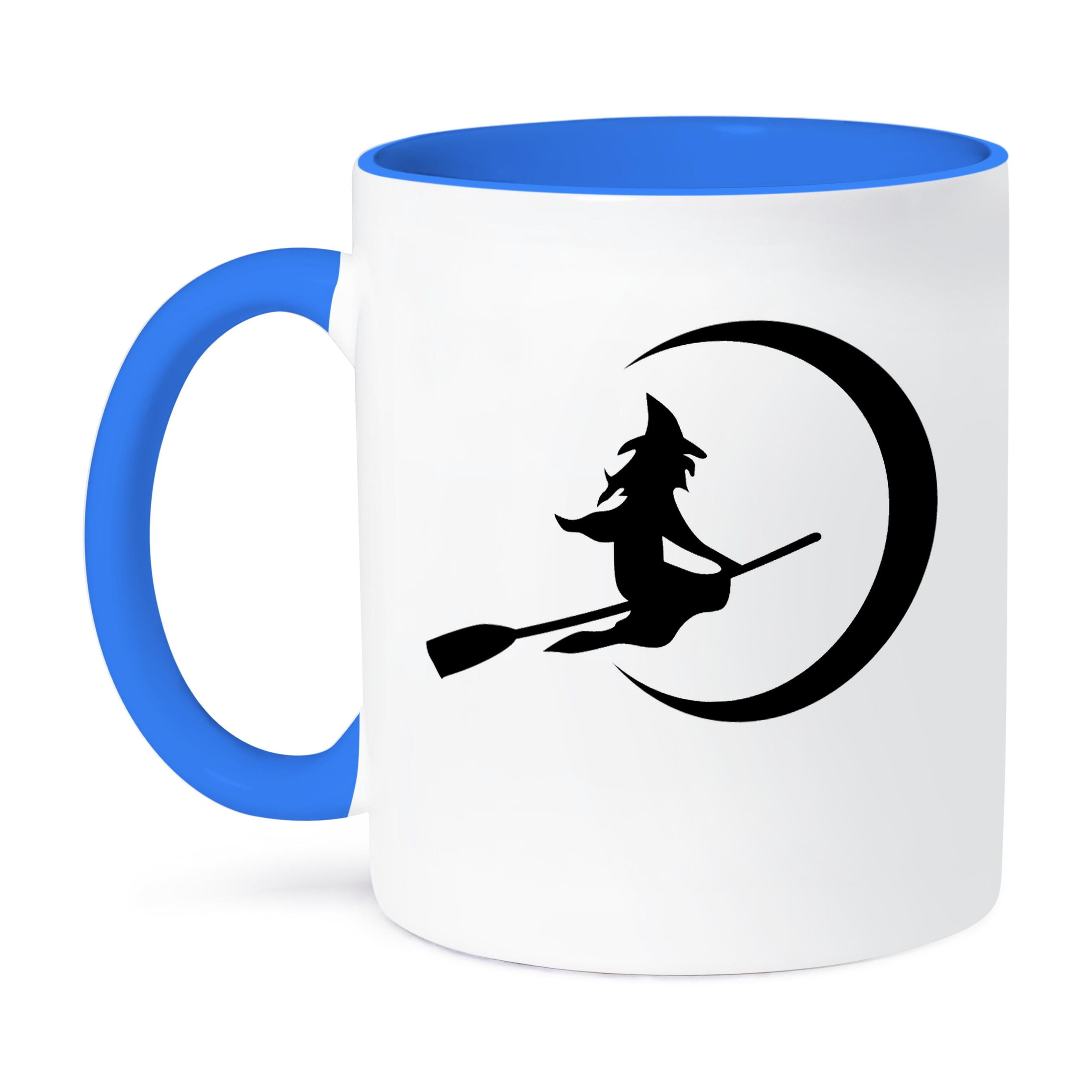 3dRose, Wicked Witch on a Broom, 11oz Two-Tone Blue Mug - Walmart.com