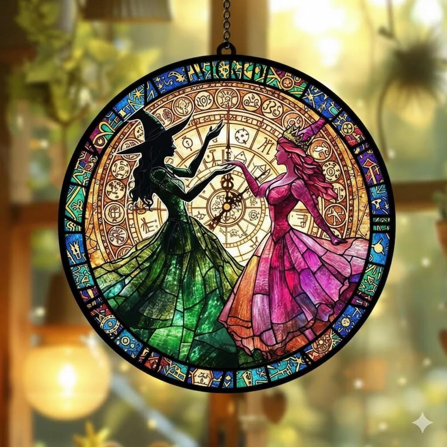 Wicked Witches Acrylic Suncatcher, Elphaba and Glinda Window Hanging ...