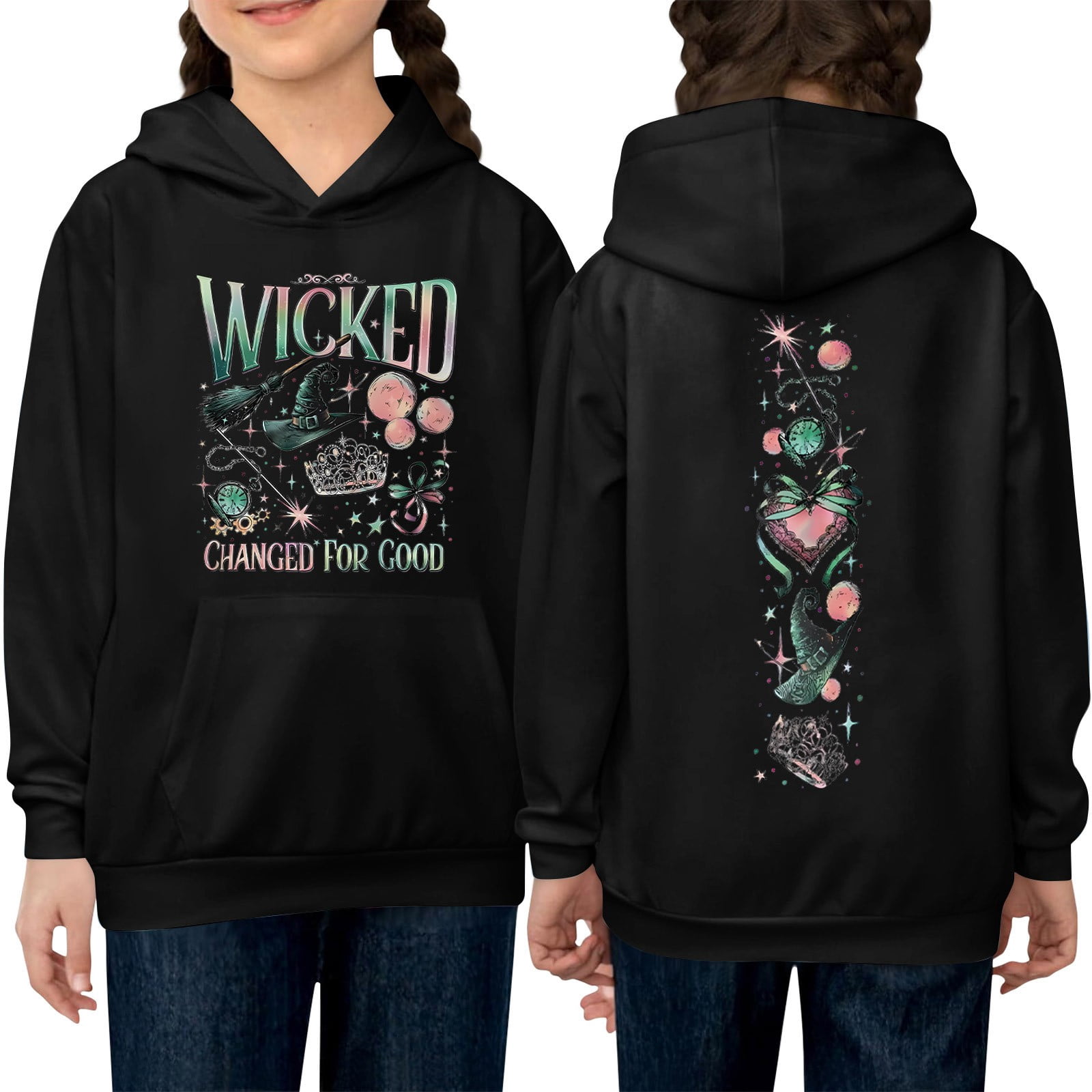 Wicked Woman's Hoodies Wicked Themed Girls' Pink Hoodie with Enchanting ...