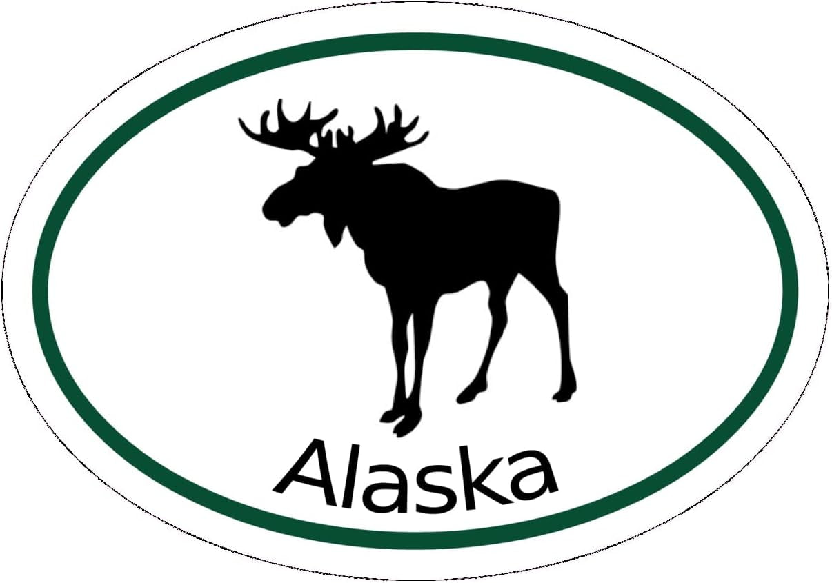 WickedGoodz Alaska Moose Decal - Alaska Bumper Sticker - for Laptops ...