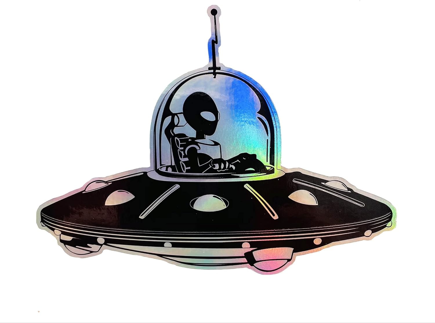 WickedGoodz Alien UFO Holographic Vinyl Decal - Spacecraft Bumper ...
