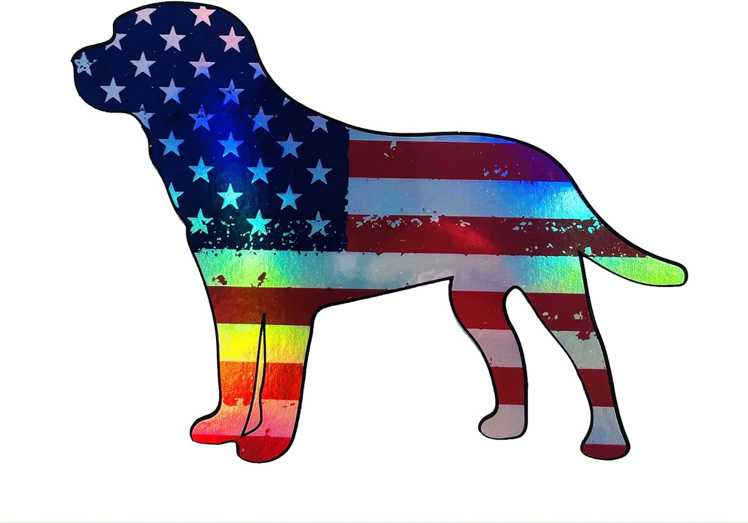 WickedGoodz American Flag Labrador Retriever Holographic Vinyl Decal ...
