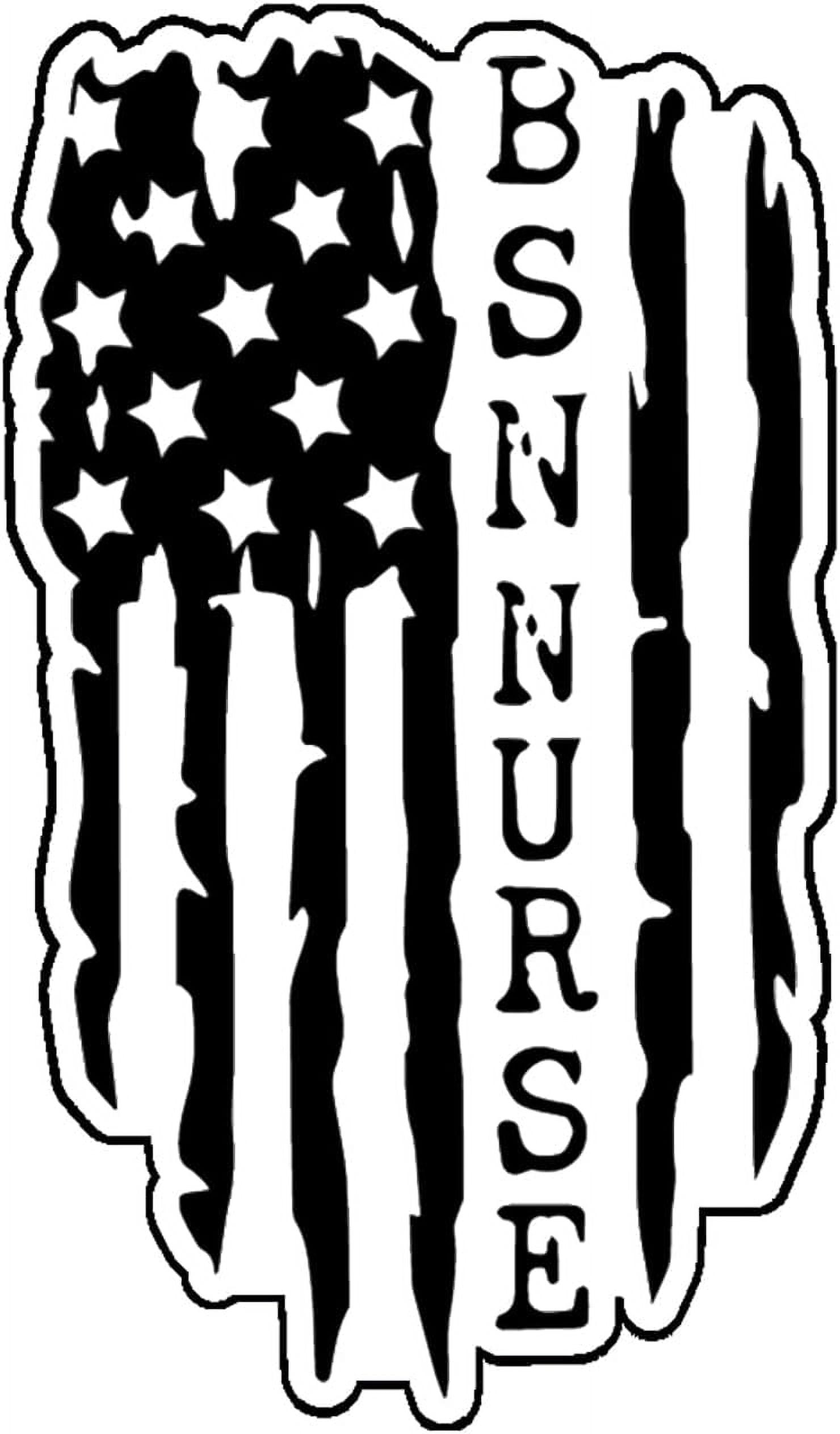 WickedGoodz BSN Nurse Decal - Distressed Flag Bumper Sticker, for ...