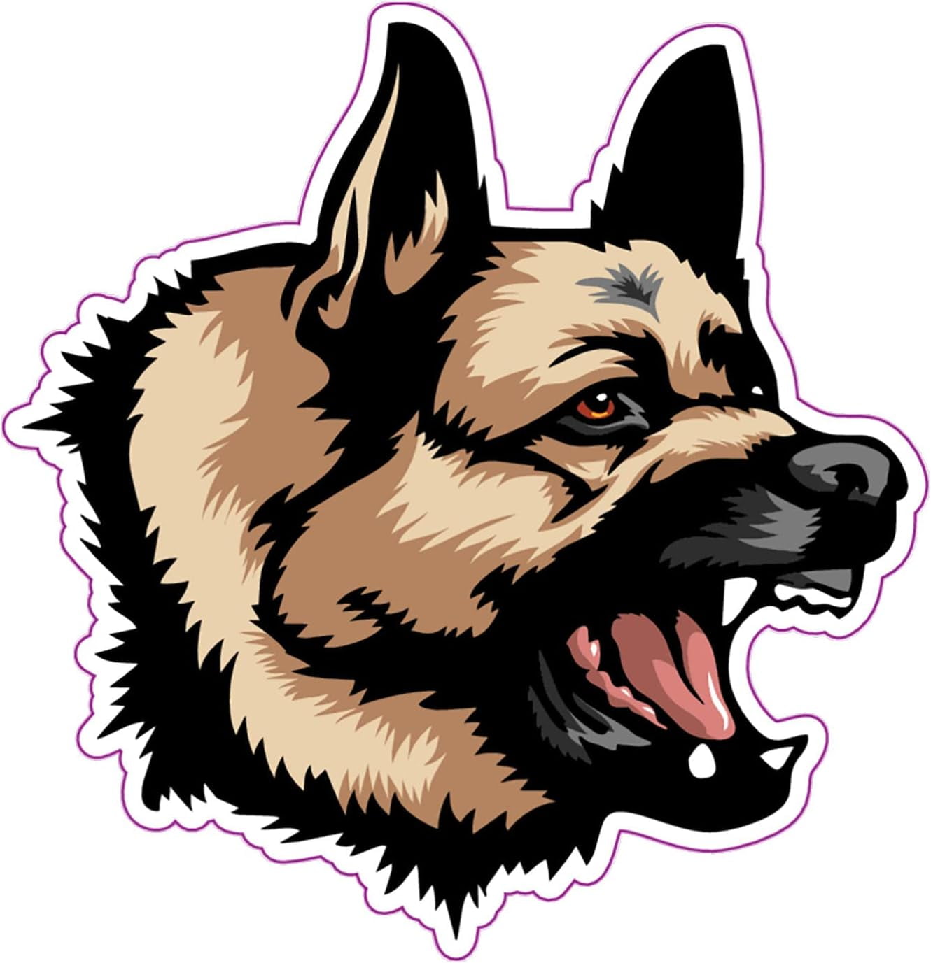 WickedGoodz Barking German Shepherd Vinyl Decal - Dog Breed Bumper ...