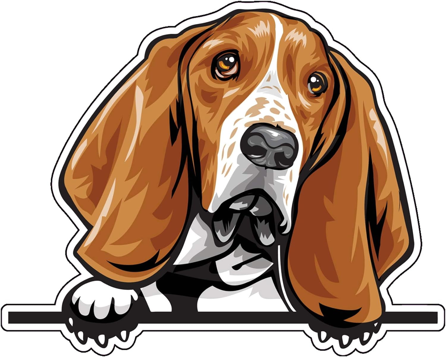 WickedGoodz Basset Hound Vinyl Decal - Dog Breed Bumper Sticker - for ...