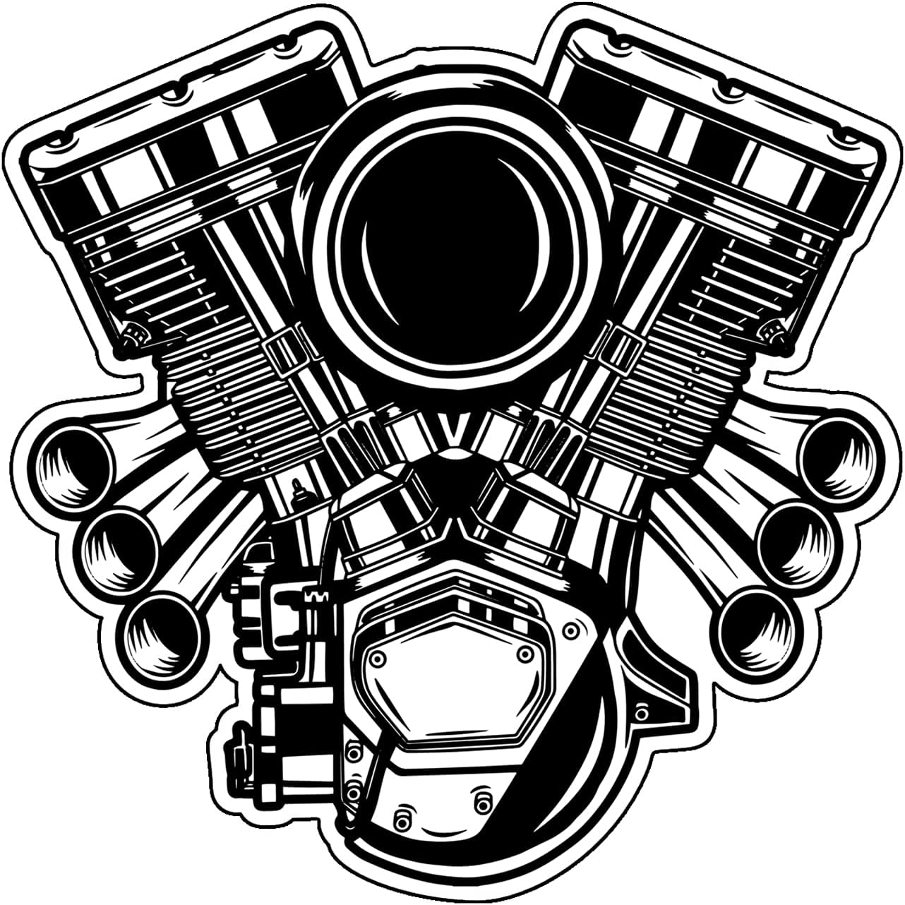 WickedGoodz Engine Motor Vinyl Decal - Mechanic Bumper Sticker - for ...