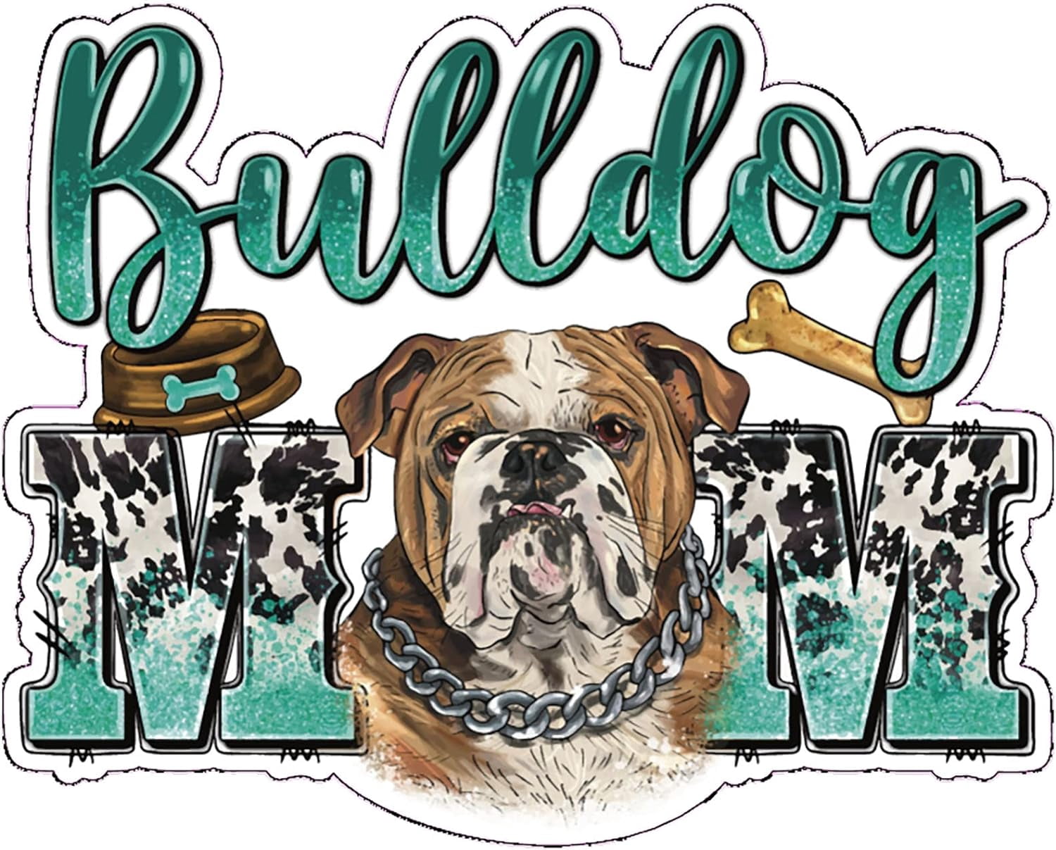 WickedGoodz English Bulldog Mom Vinyl Decal - Drawn Dog Breed Bumper ...
