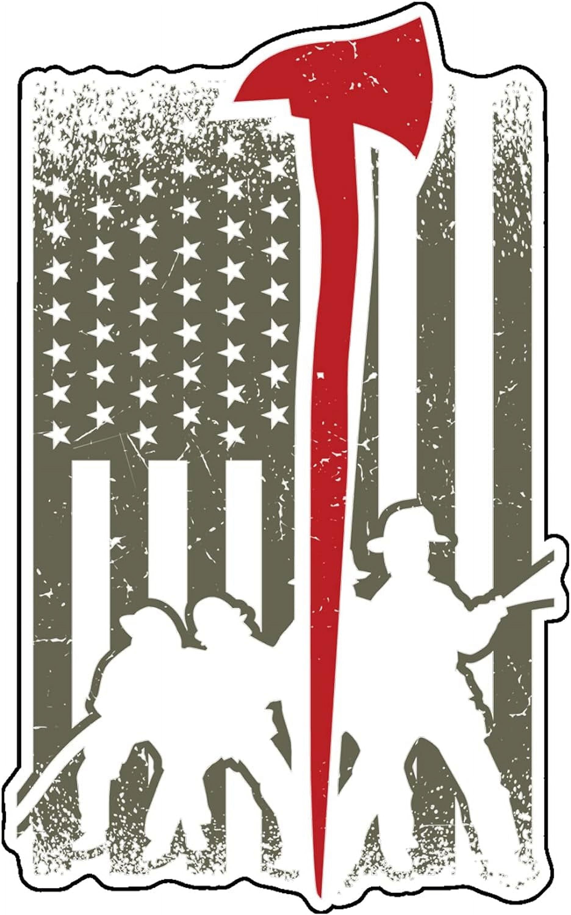 WickedGoodz Firefighter Ax Vinyl Decal - American Flag Bumper Sticker ...