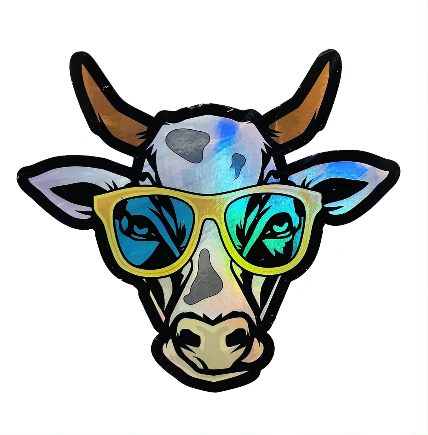 WickedGoodz Funny Cow Holographic Vinyl Decal - Cow Bumper Sticker ...