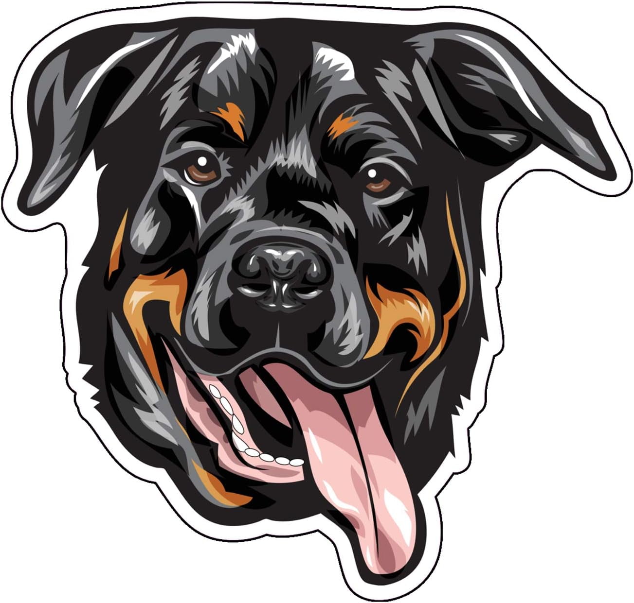 WickedGoodz Happy Rottweiler Vinyl Decal - Dog Breed Bumper Sticker ...