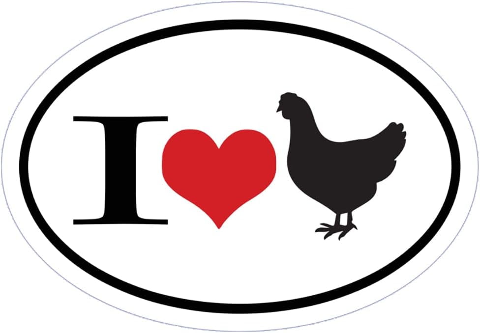 WickedGoodz I Love Chickens Vinyl Decal - Chicken Bumper Sticker - for ...