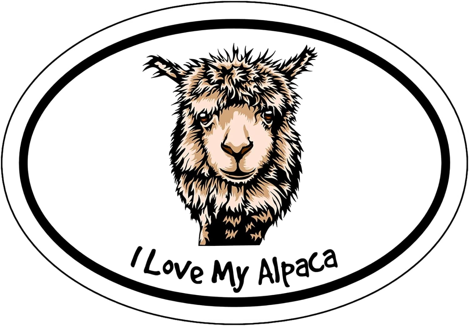 WickedGoodz I Love My Alpaca Vinyl Decal - Alpaca Bumper Sticker - for ...