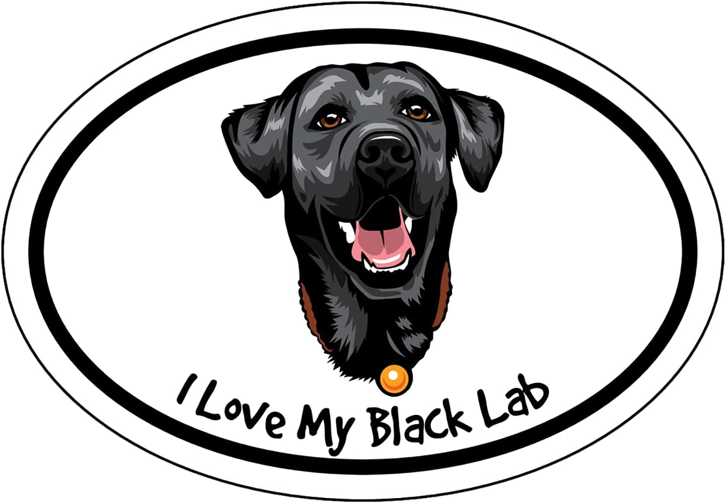 WickedGoodz I Love My Black Lab Vinyl Decal - Labrador Dog Breed Bumper ...