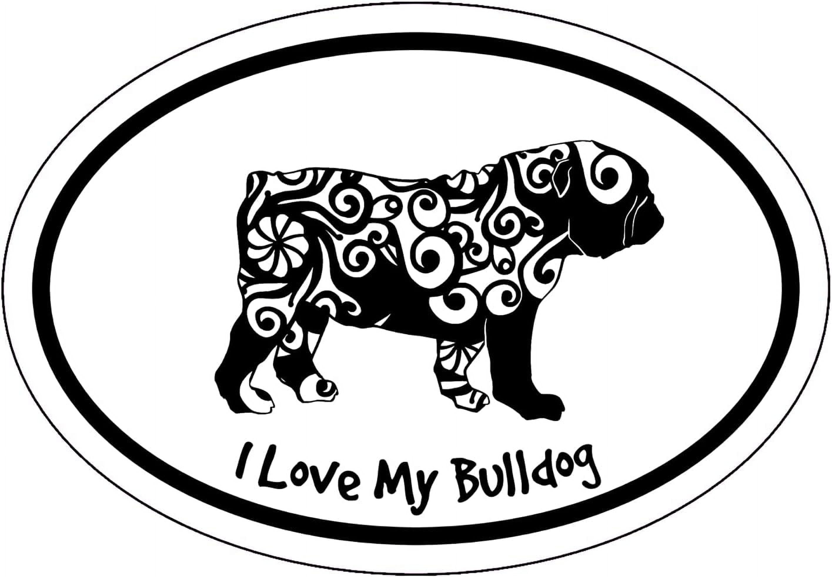 WickedGoodz I Love My Bulldog Vinyl Decal - Dog Breed Bumper Sticker ...