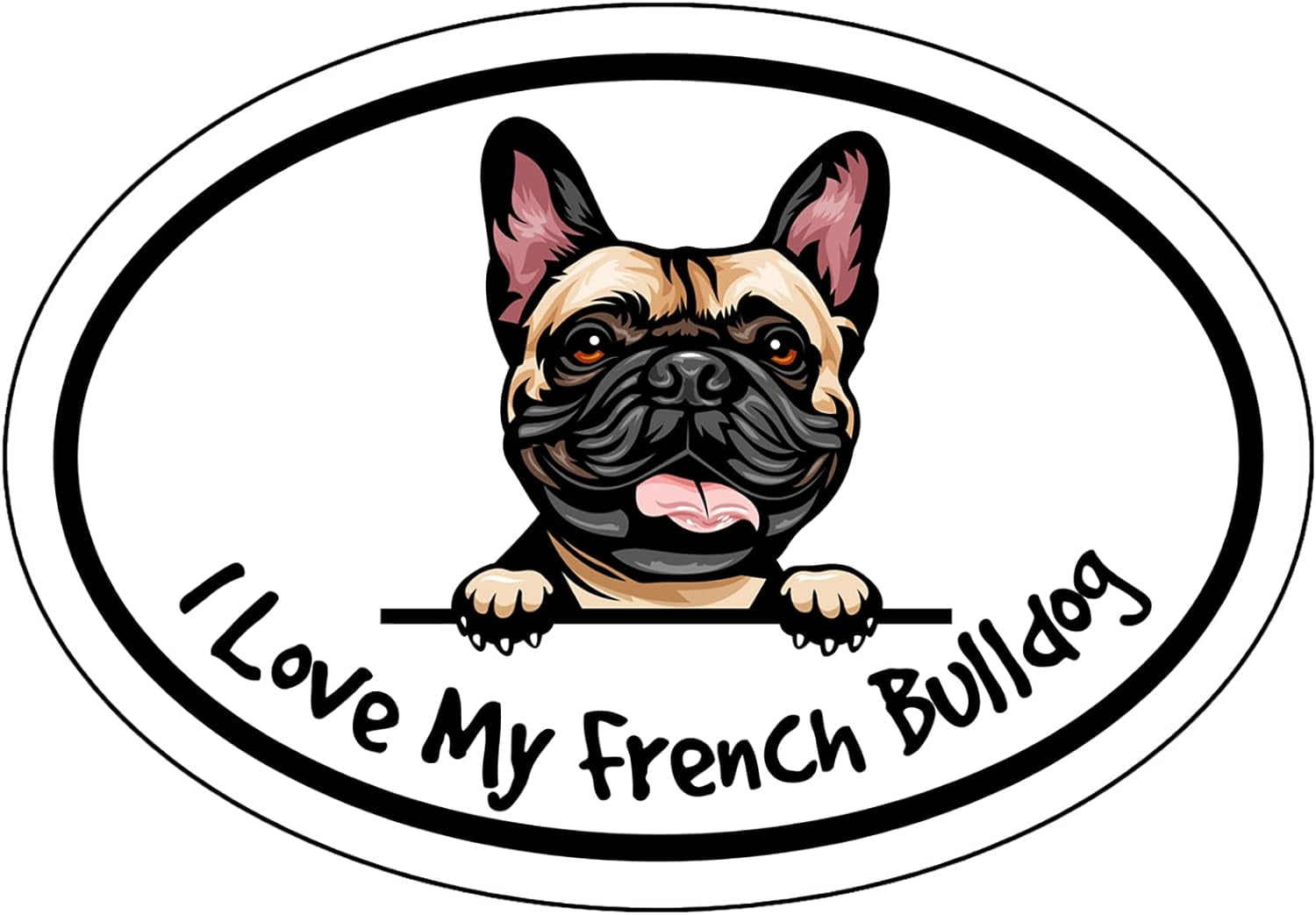 WickedGoodz I Love My French Bulldog Vinyl Decal - Frenchie Dog Breed ...