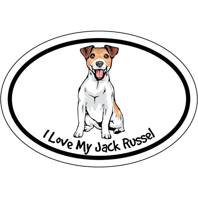 WickedGoodz I Love My Jack Russel Vinyl Decal - Dog Breed Bumper ...