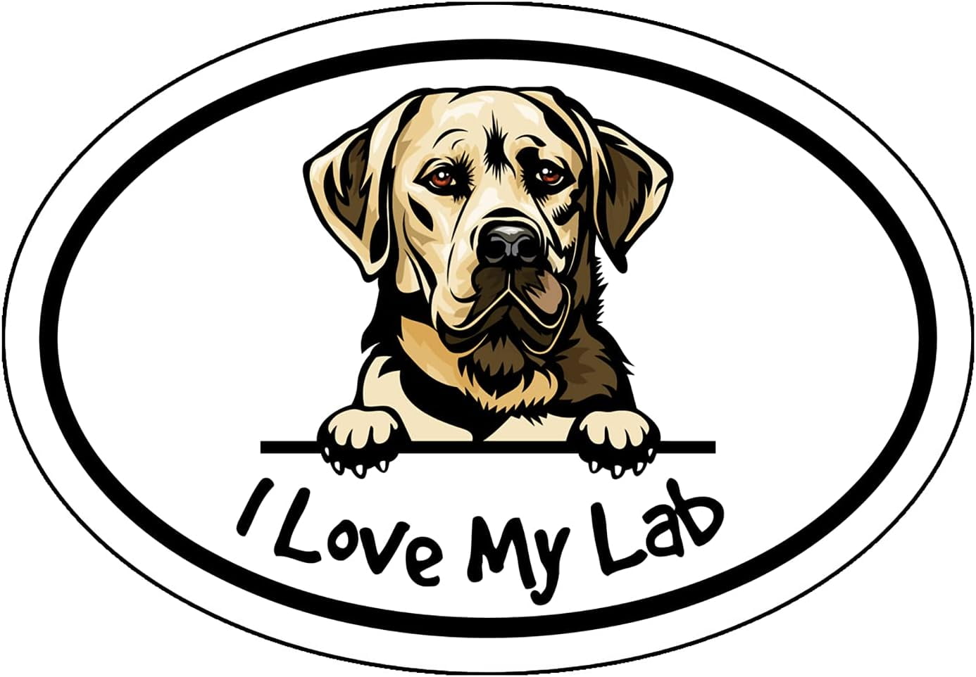 WickedGoodz I Love My Lab Vinyl Decal - Yellow Labrador Retriever Dog ...