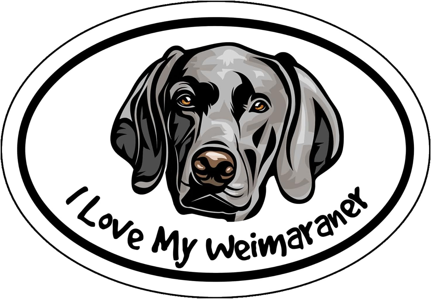 WickedGoodz I Love My Weimaraner Vinyl Decal - Dog Breed Bumper Sticker ...