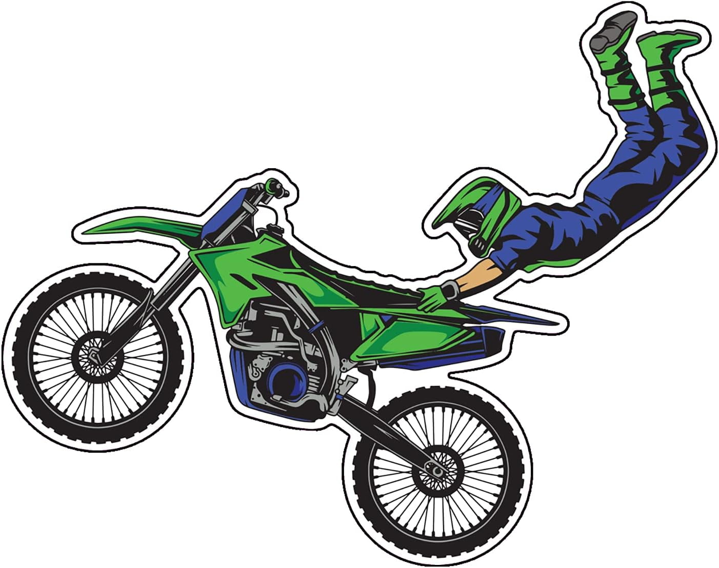 WickedGoodz Jumping Dirtbike Vinyl Decal - Offroad Bumper Sticker - for ...