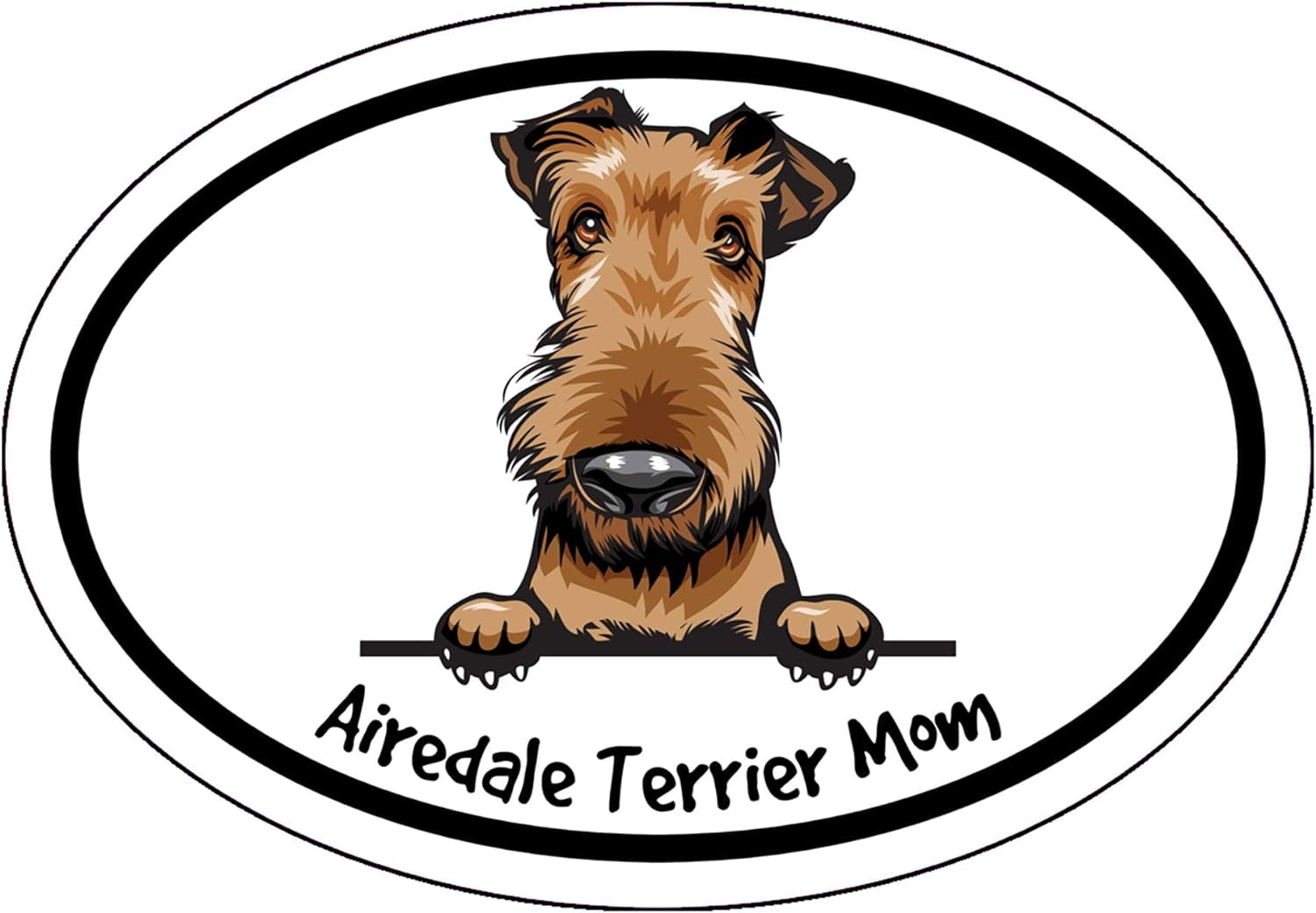 WickedGoodz Oval Airedale Terrier Mom Decal - Dog Breed Bumper Sticker ...