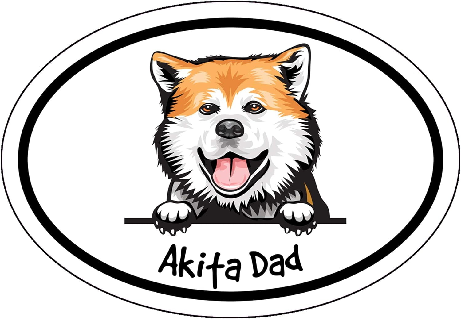 WickedGoodz Oval Akita Dad Decal - Dog Breed Bumper Sticker - for ...
