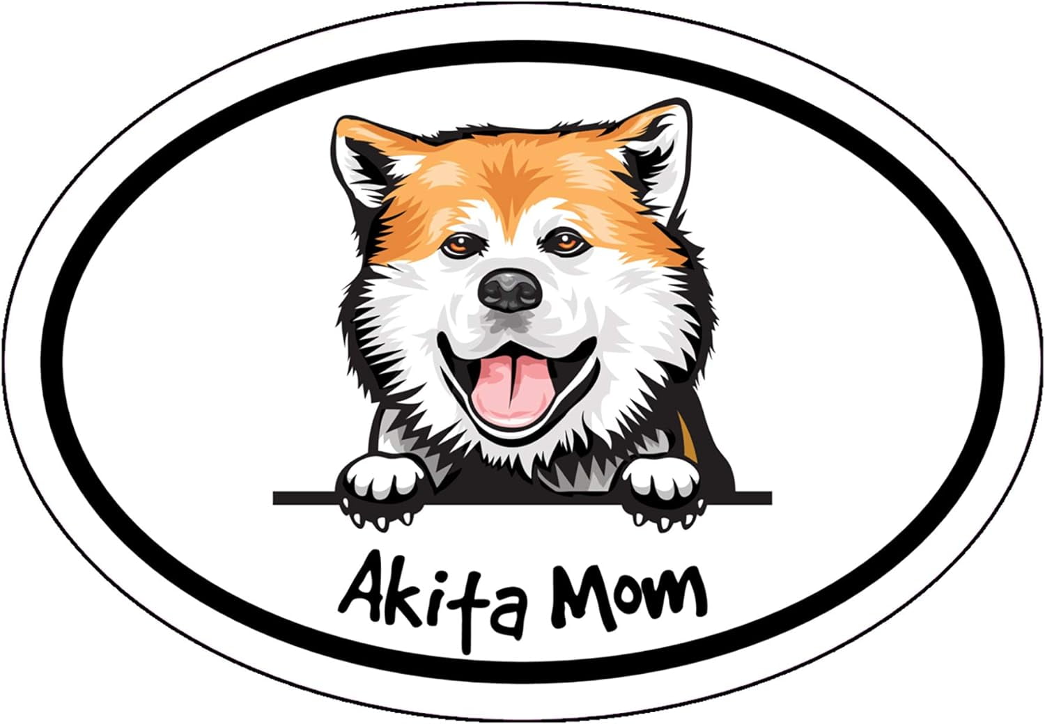 WickedGoodz Oval Akita Mom Decal - Dog Breed Bumper Sticker - for ...