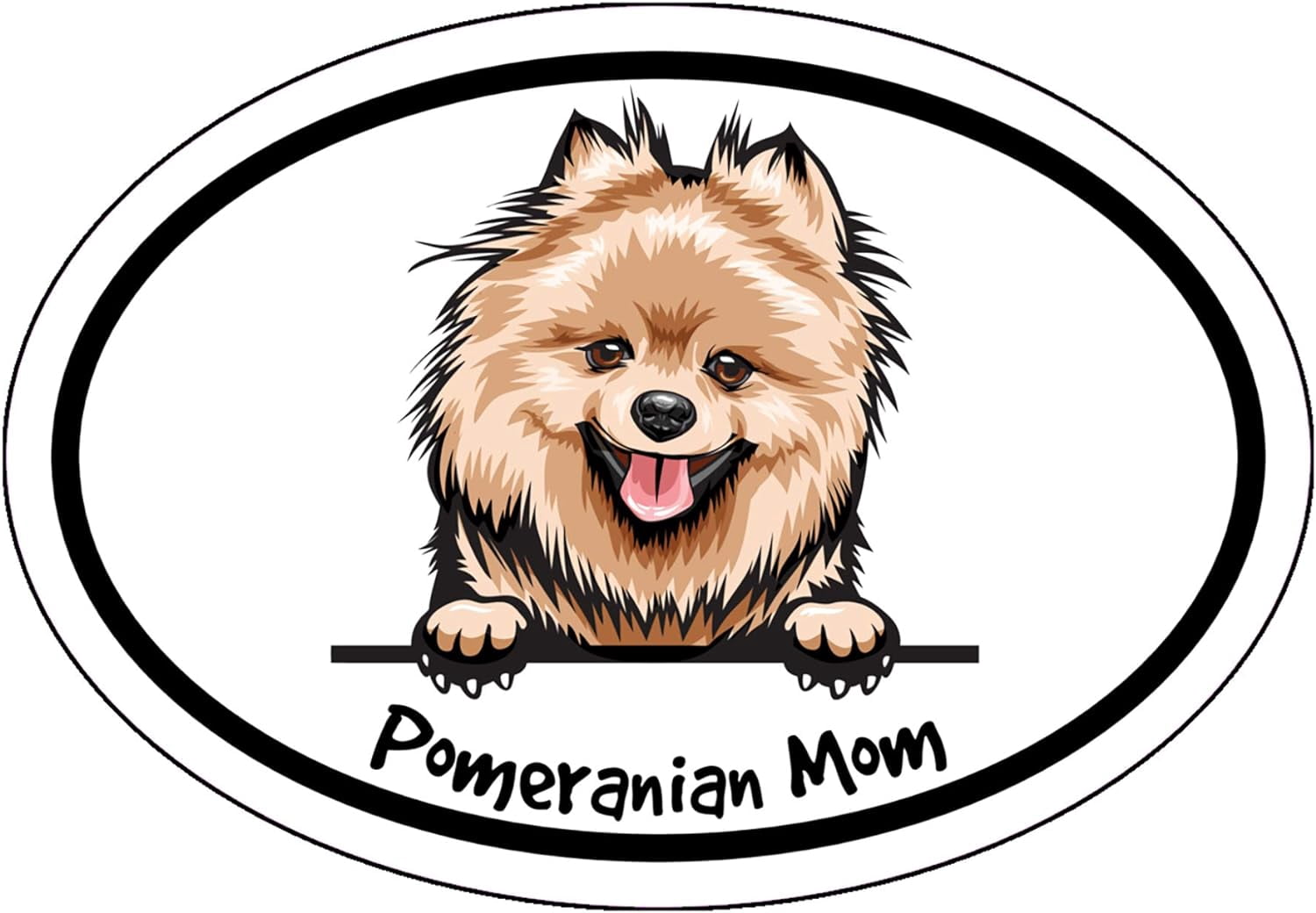 WickedGoodz Oval Pomeranian Mom Decal - Dog Breed Bumper Sticker ...