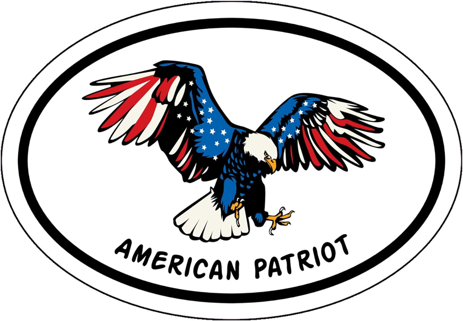 WickedGoodz Oval United States Flag Eagle Vinyl Decal - American ...