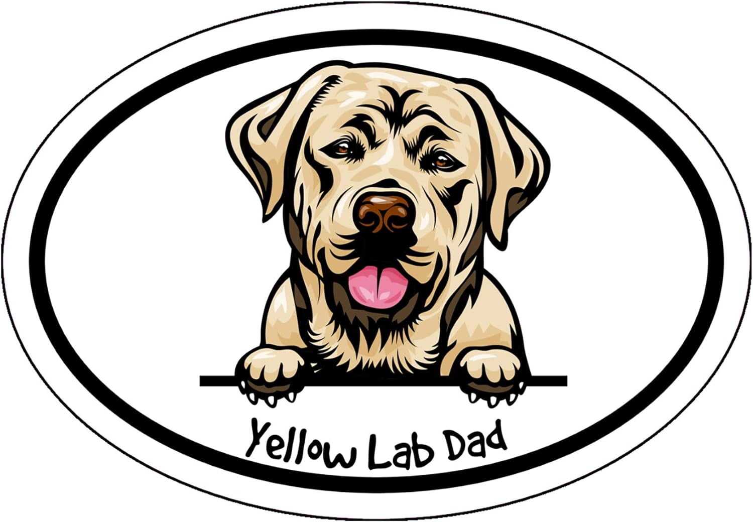 WickedGoodz Oval Yellow Lab Dad Decal - Labrador Dog Breed Bumper ...
