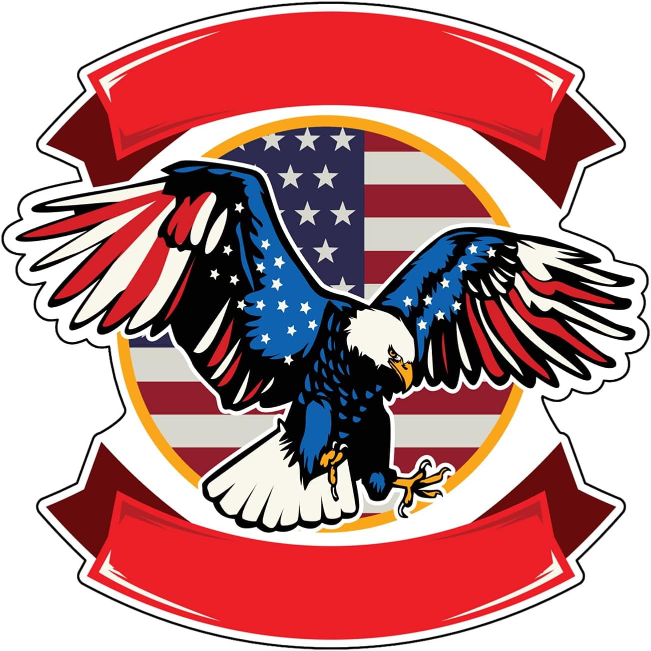 WickedGoodz Patriotic Eagle Vinyl Decal - American Flag Bumper Sticker ...