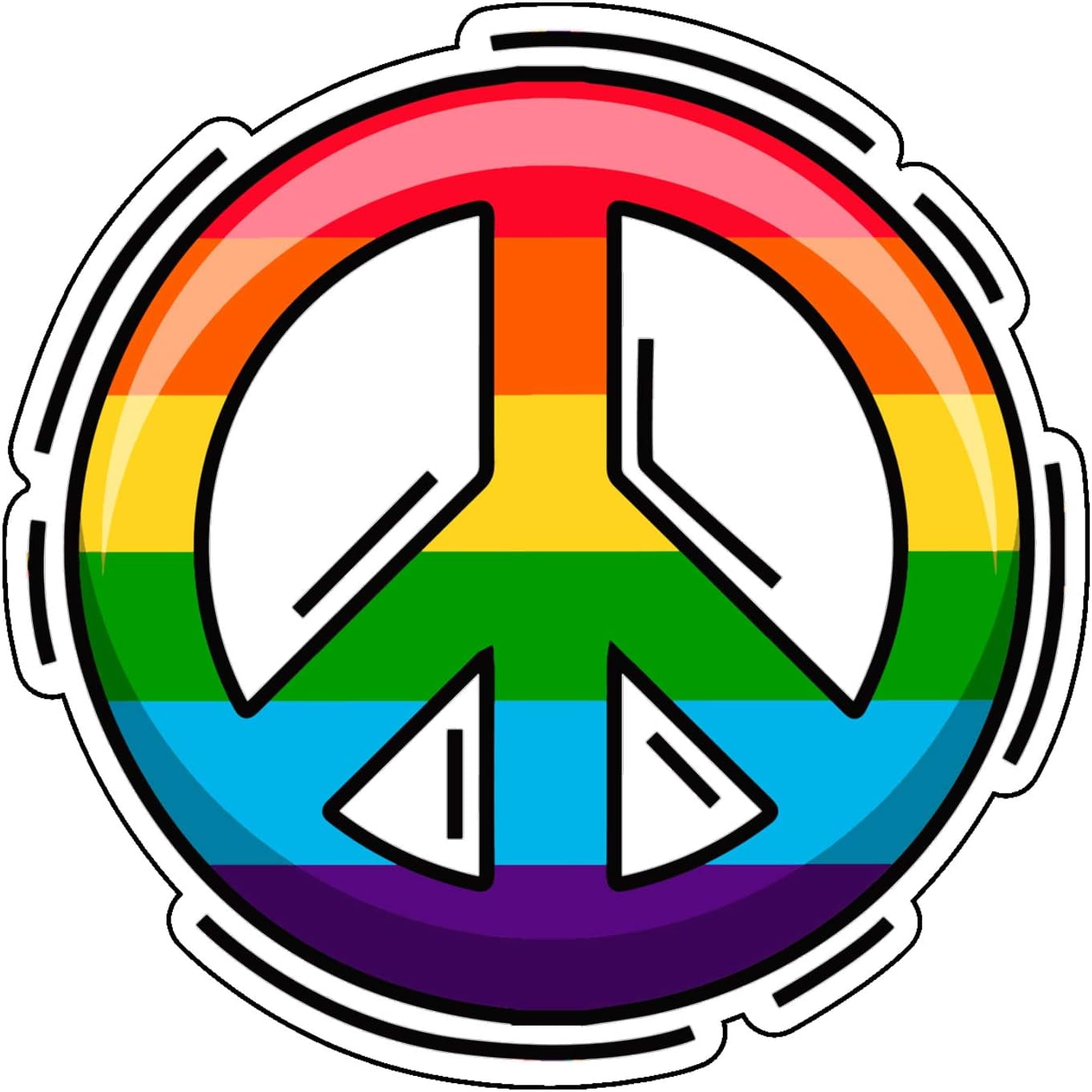 WickedGoodz Peace Symbol Vinyl Decal - Rainbow Bumper Sticker - for ...