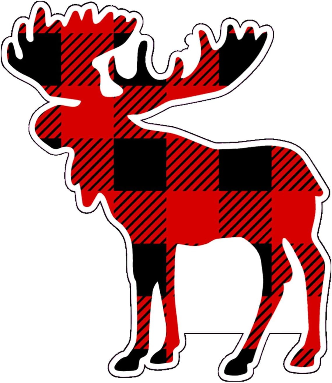 WickedGoodz Plaid Moose Vinyl Decal - Mountain Bumper Sticker - for ...