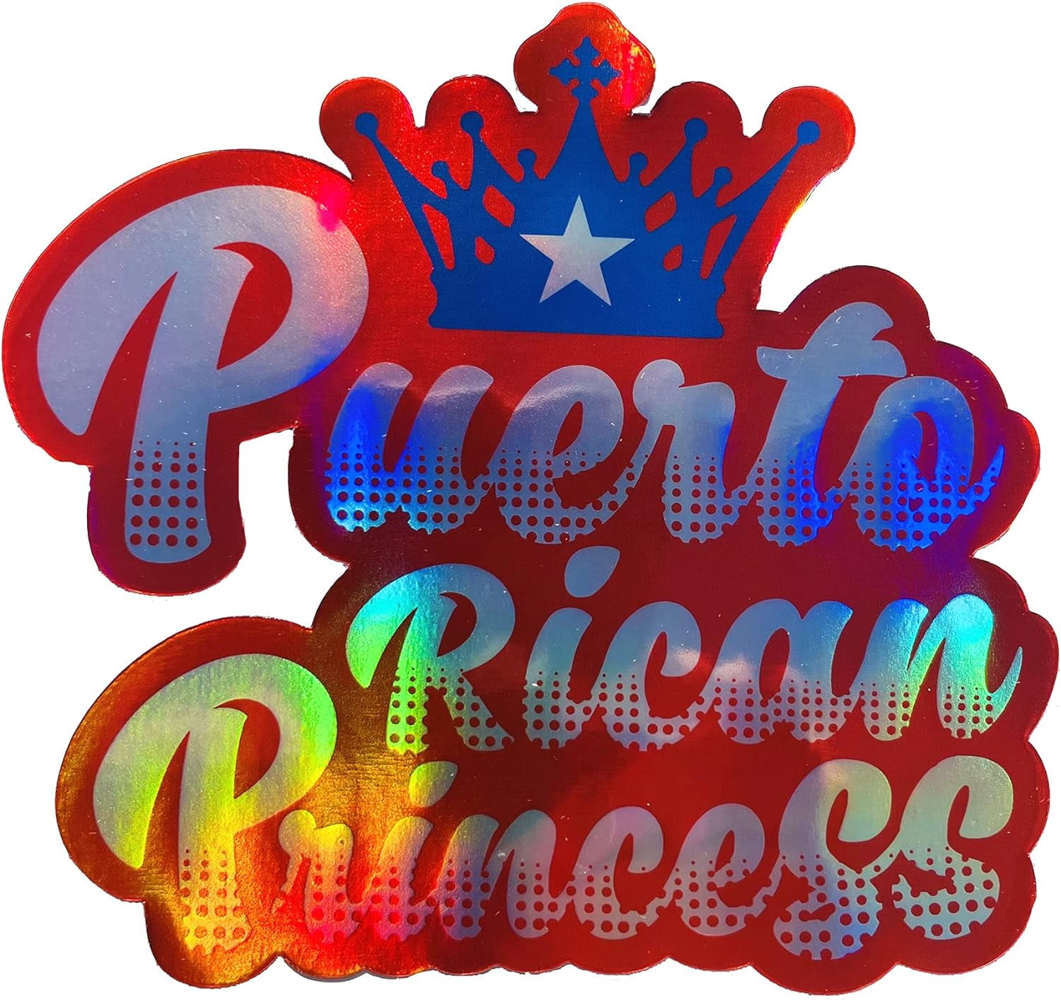 WickedGoodz Puerto Rican Princess Holographic Vinyl Decal - Princess ...
