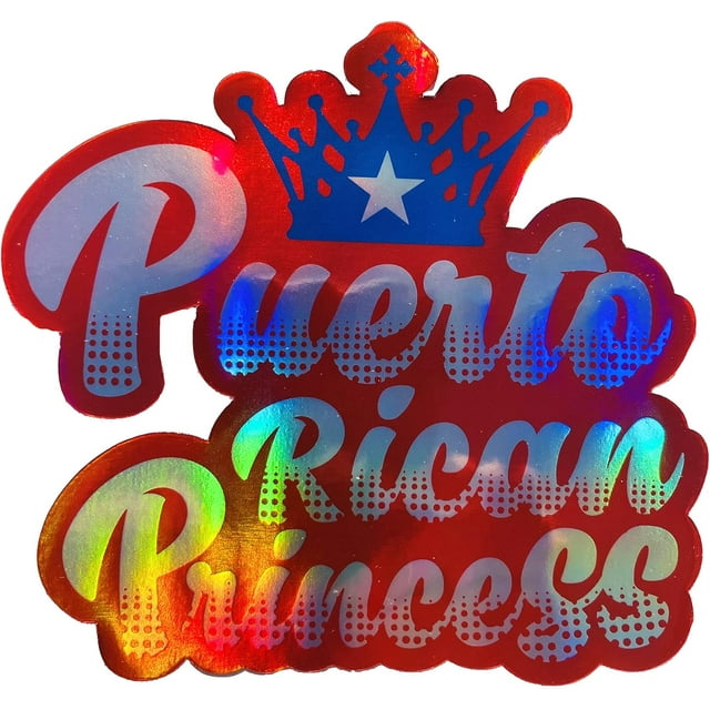 WickedGoodz Puerto Rican Princess Holographic Vinyl Decal - Princess ...